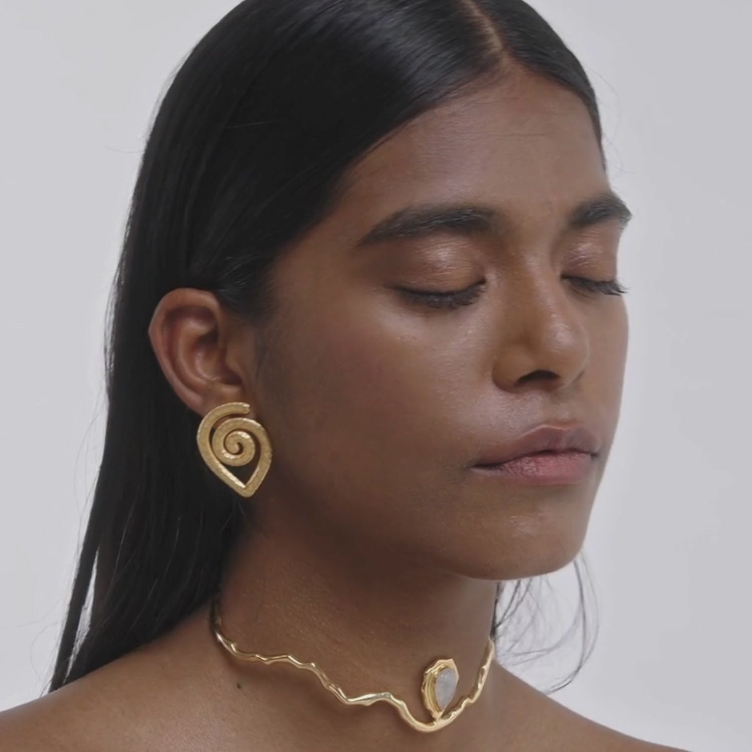Gold Spiral Shell Earrings | LAVANI Jewels