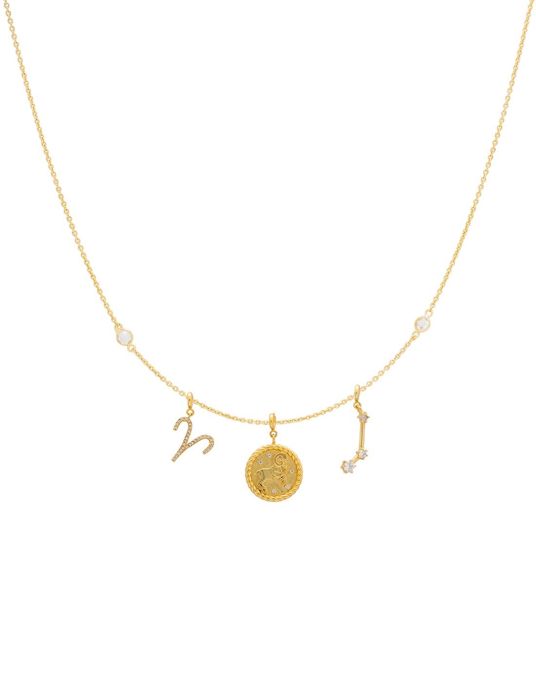Collar con tres charms del zodíaco aries
