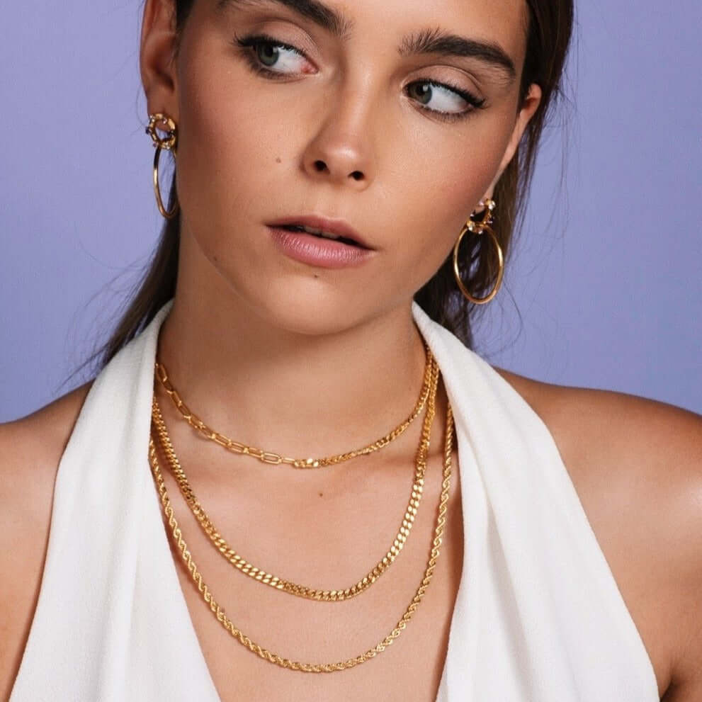 Plain necklace. Barbada simple chain necklace