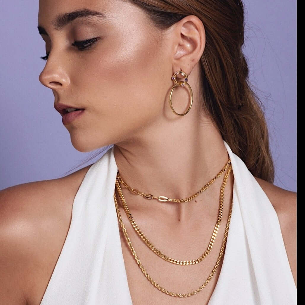 Plain necklace. Barbada simple chain necklace